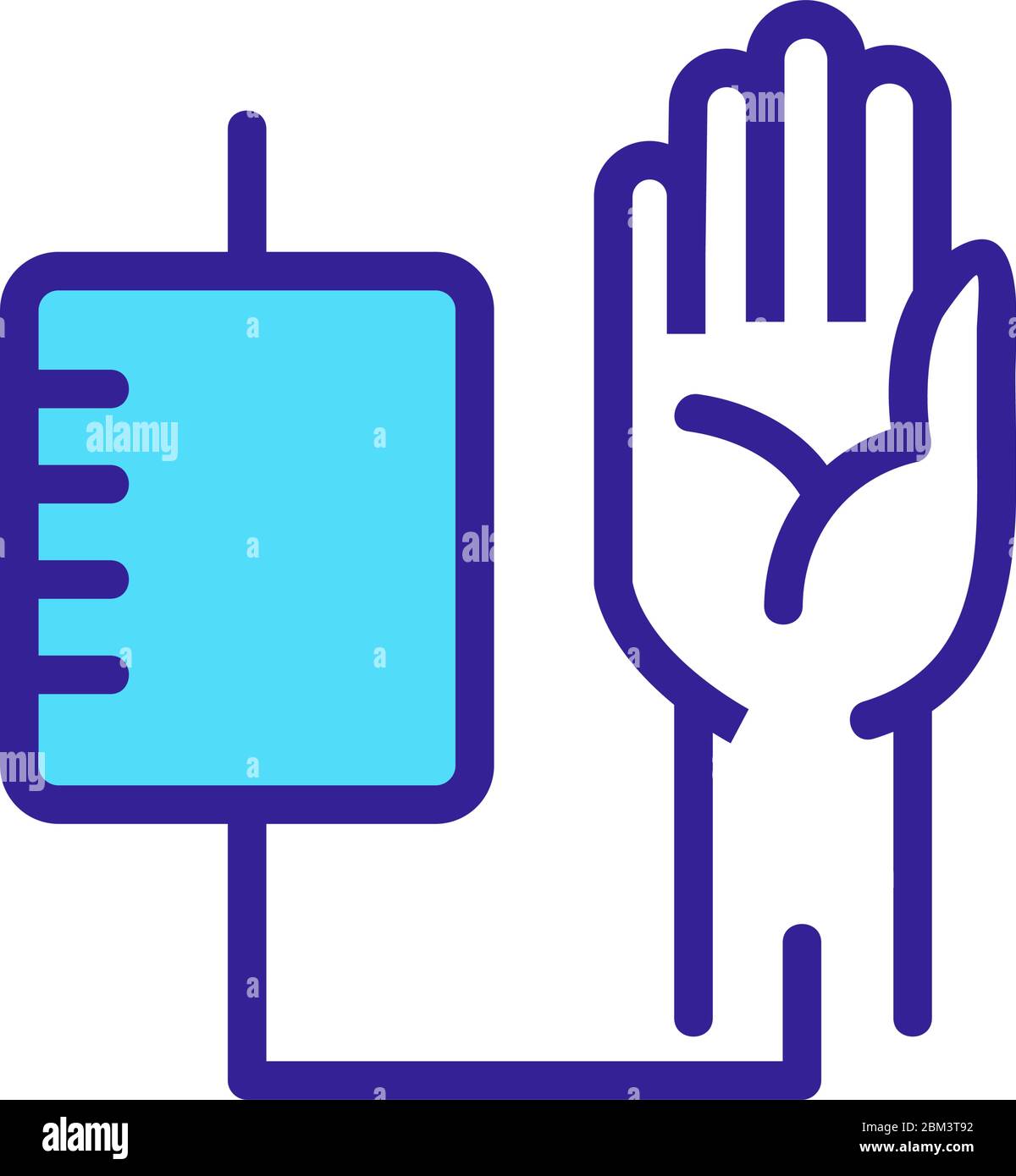 blood sampling from human hand icon vector outline illustration Stock ...