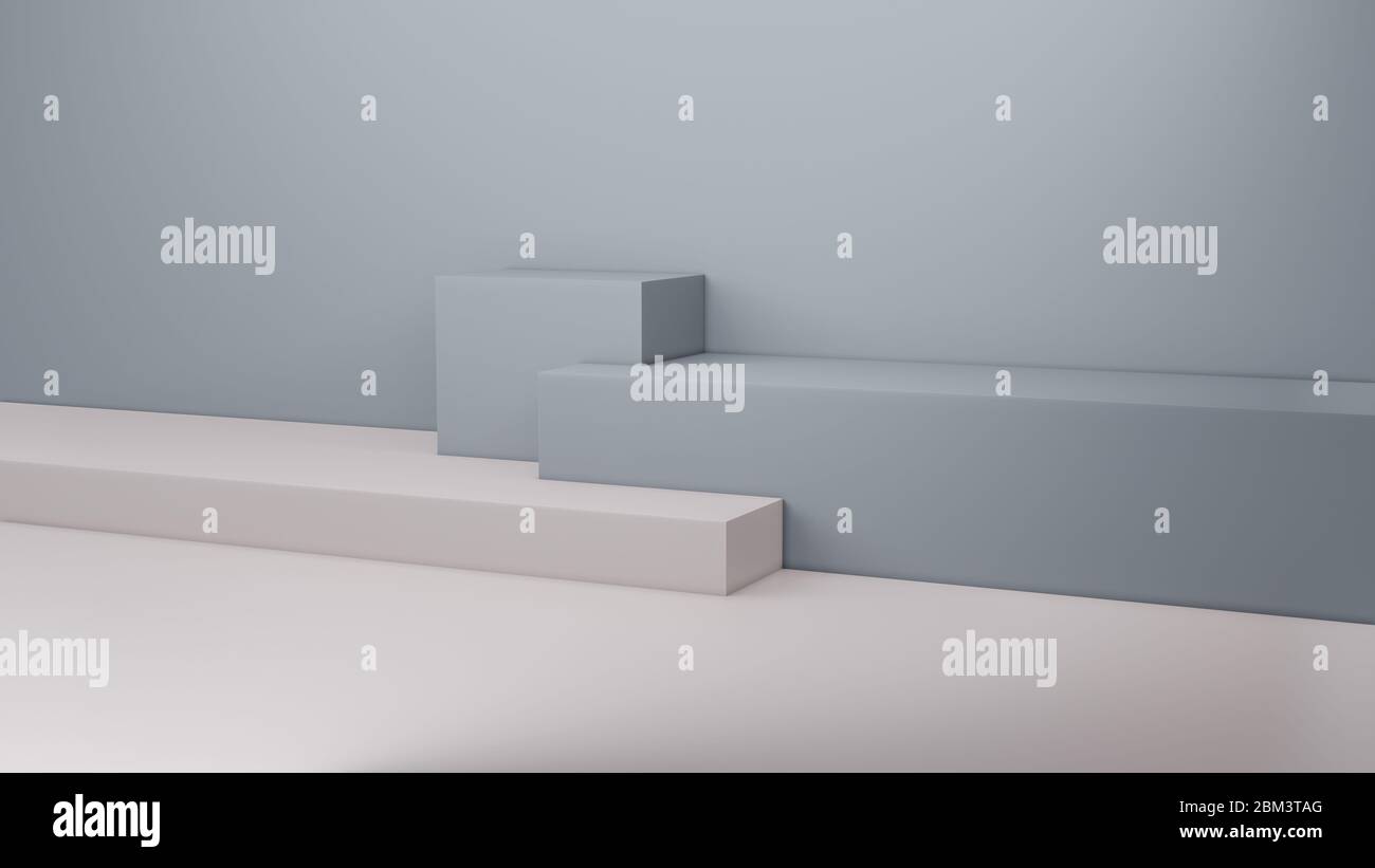 3D rendering of white and grey booth background wall, exhibition stand ...