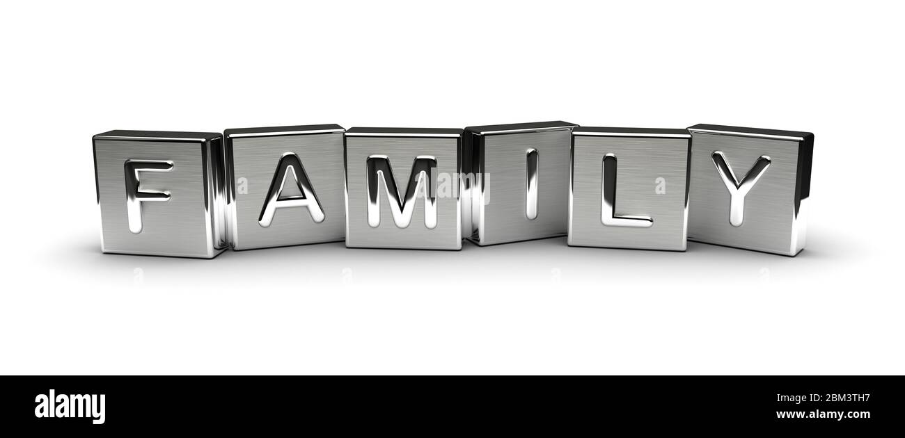 Metal Family Text (Isolated on white background Stock Photo - Alamy