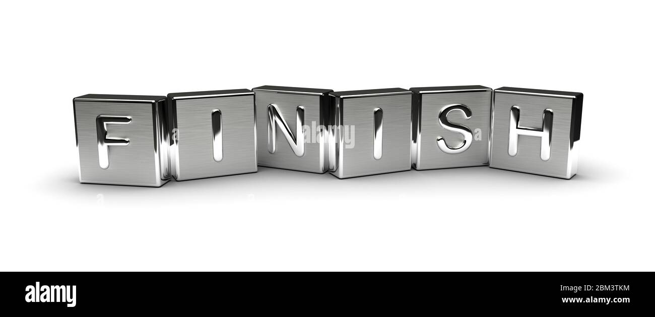 Metal Finish Text (Isolated on white background Stock Photo - Alamy