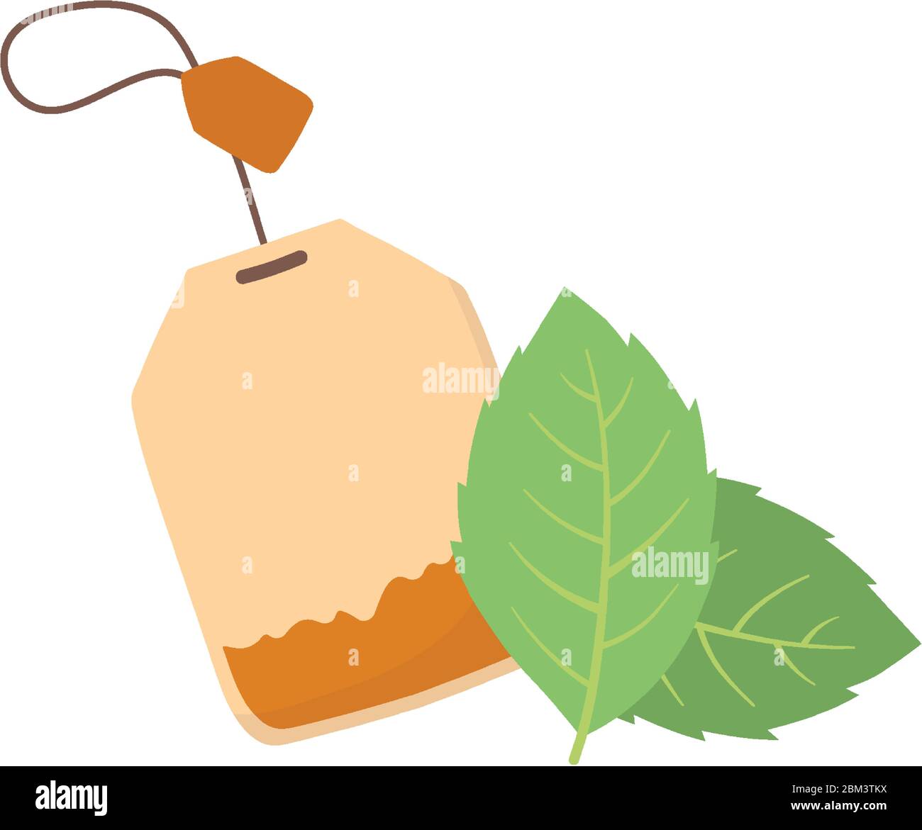 tea time, teabag leaves herbs beverage design vector illustration Stock ...