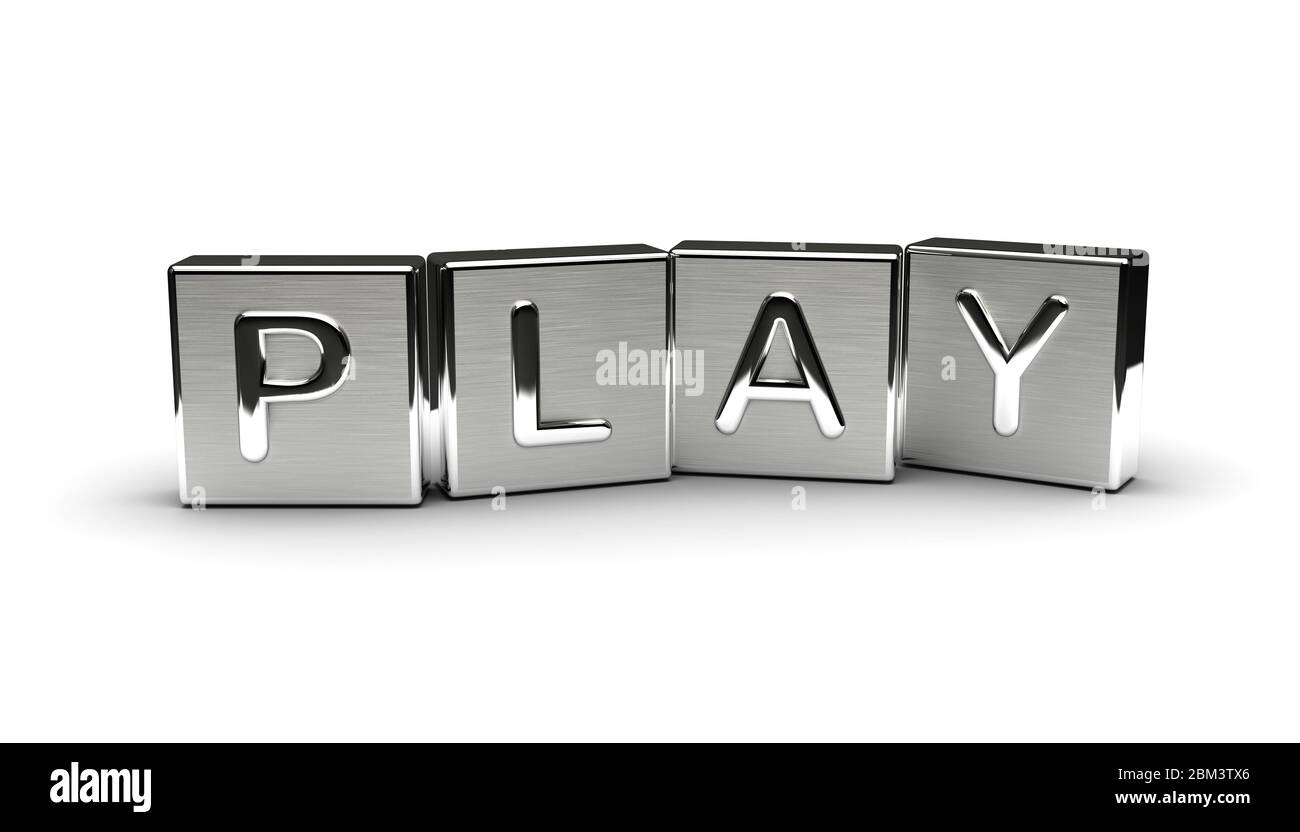 Metal Play Text (Isolated on white background Stock Photo - Alamy