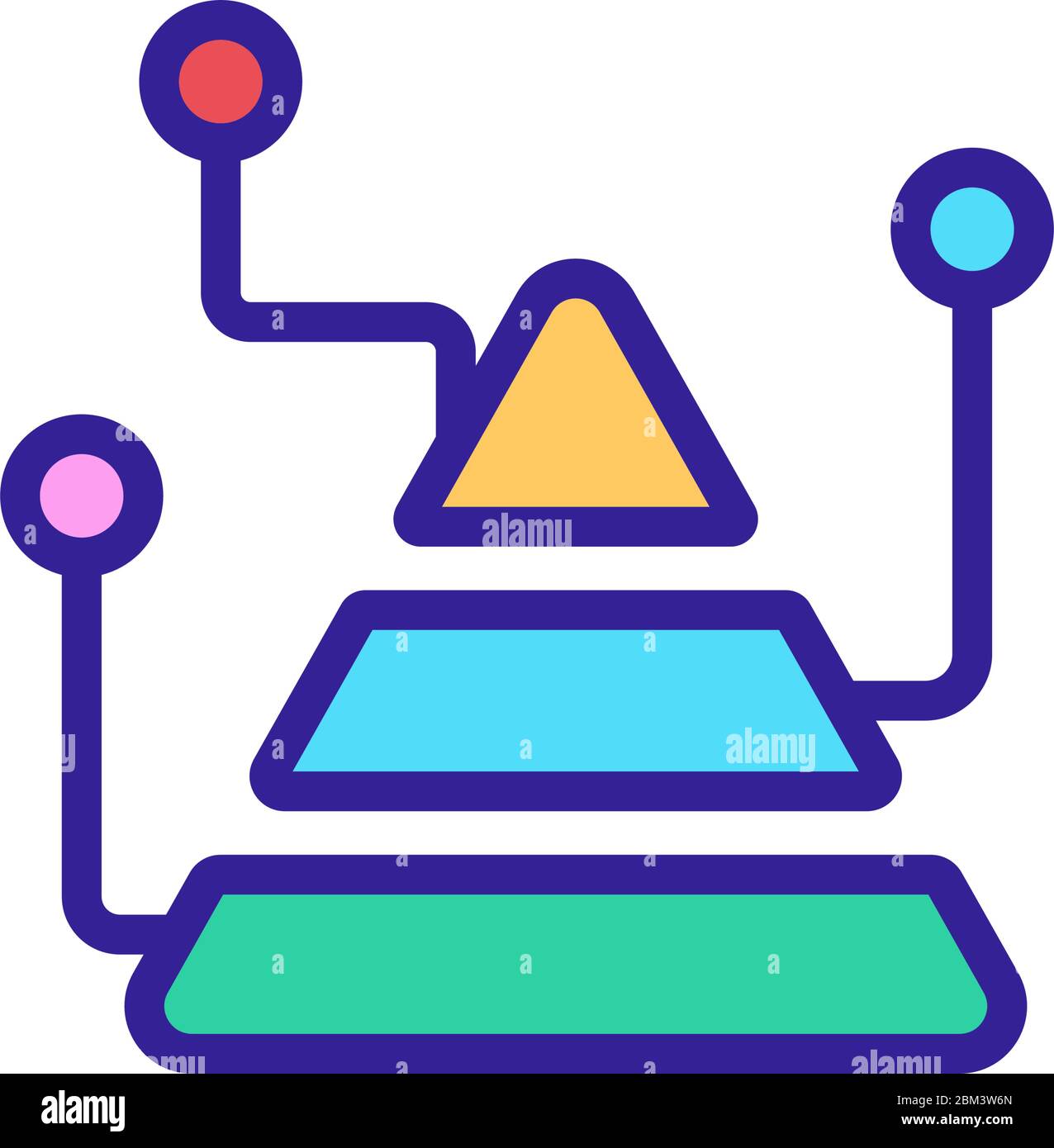 graphical analysis of pyramid icon vector outline illustration Stock ...