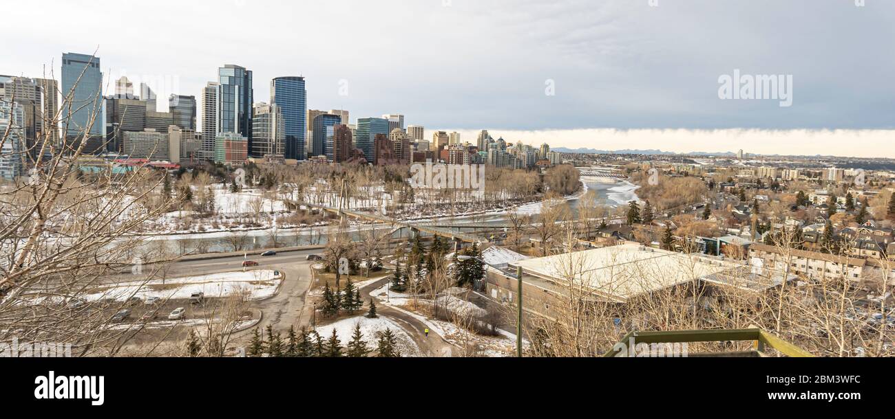 Calgary Alberta downtown business district panorama Stock Photo - Alamy