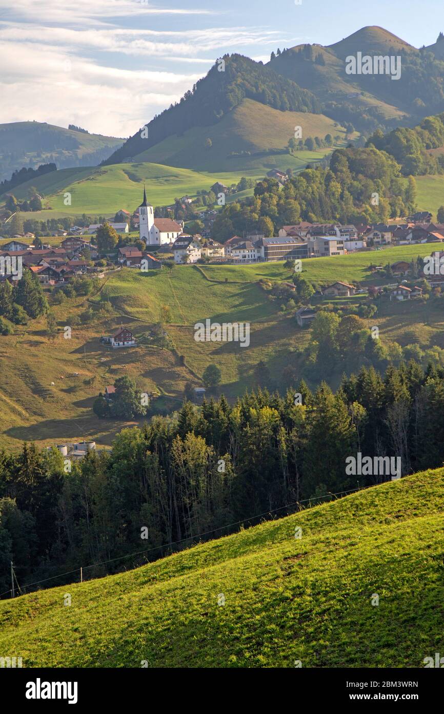 The village of Charmey near Gruyeres Stock Photo - Alamy