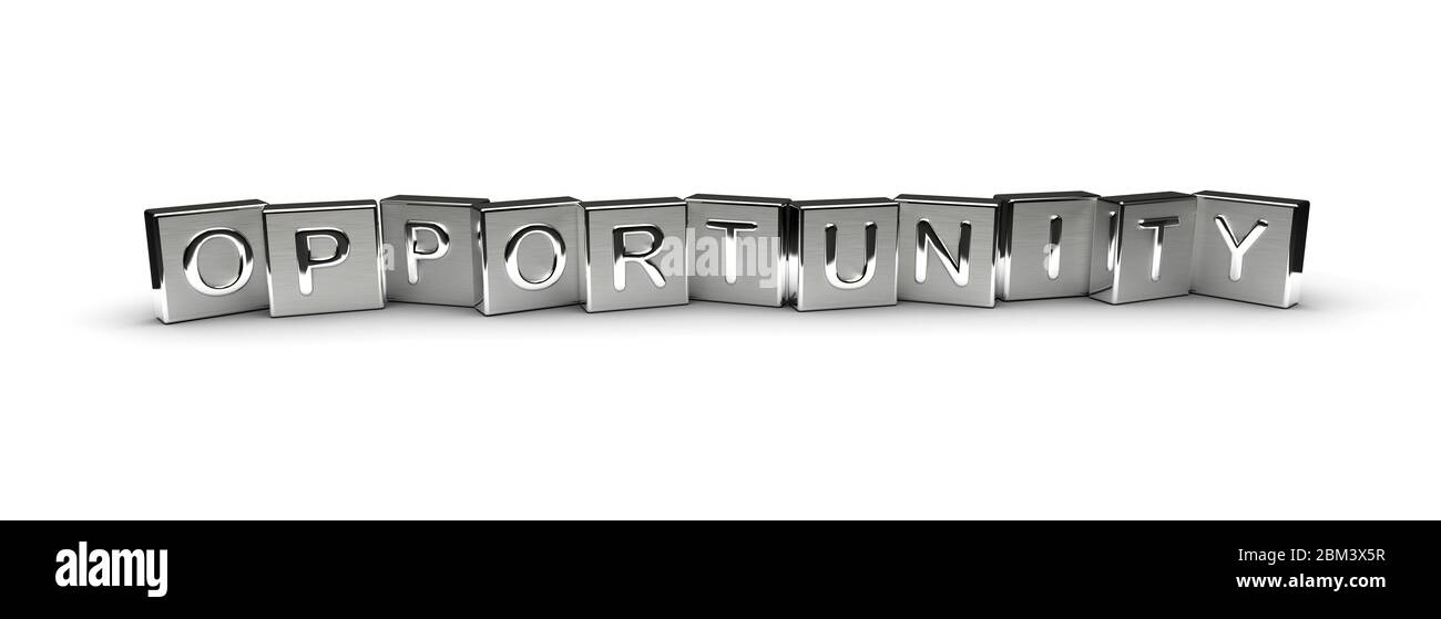 Metal Opportunity Text (Isolated on white background Stock Photo - Alamy