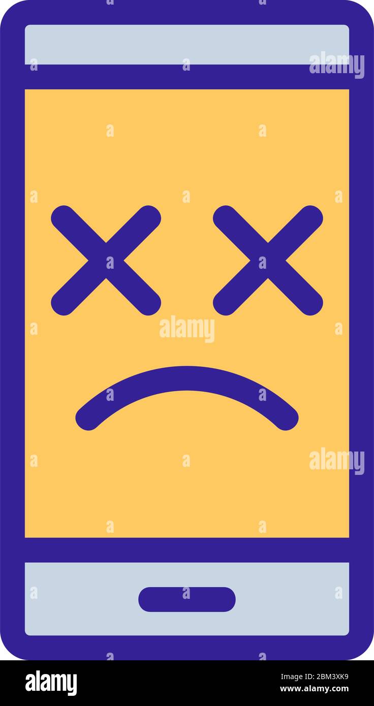 deplorable state of phone icon vector outline illustration Stock Vector ...