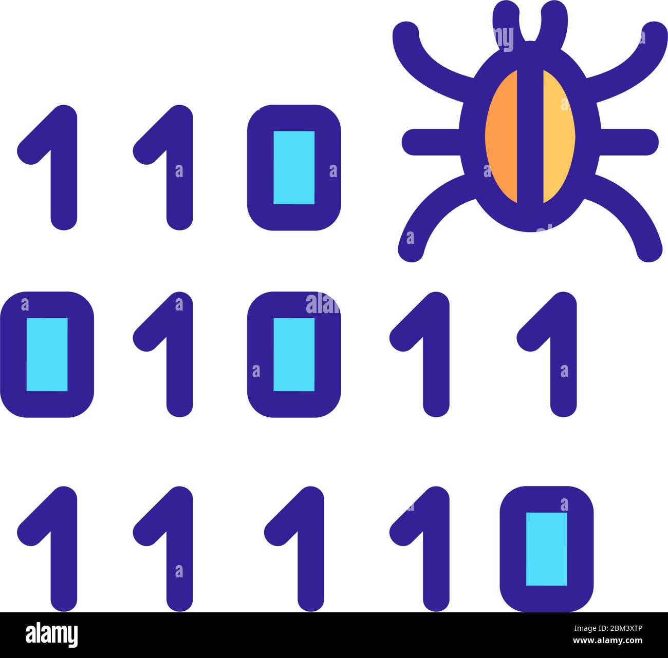 binary virus icon vector outline illustration Stock Vector Image & Art ...