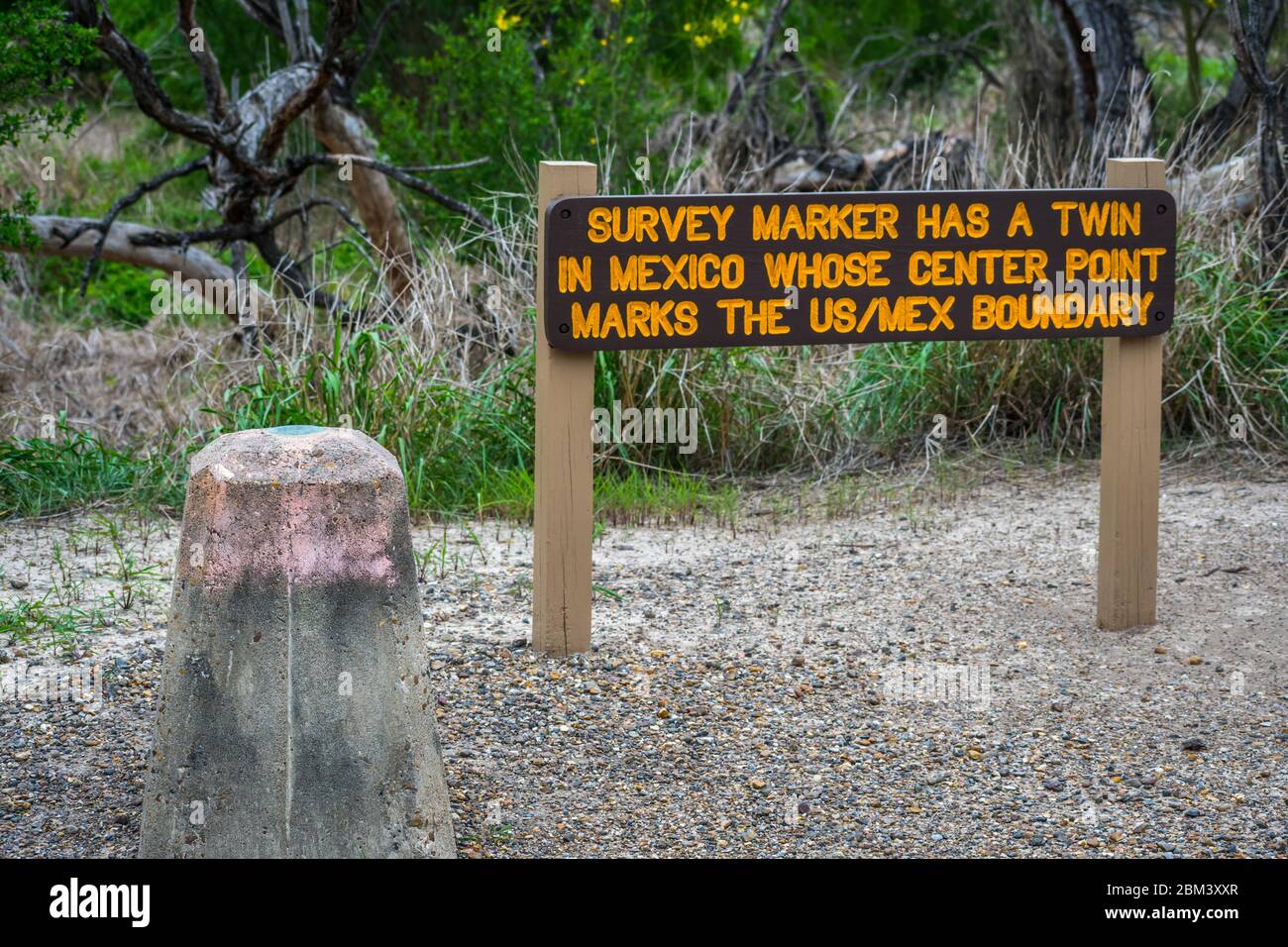 Rio Grande Valley SP, USA - April 16, 2019: A Survey Marker signage ...