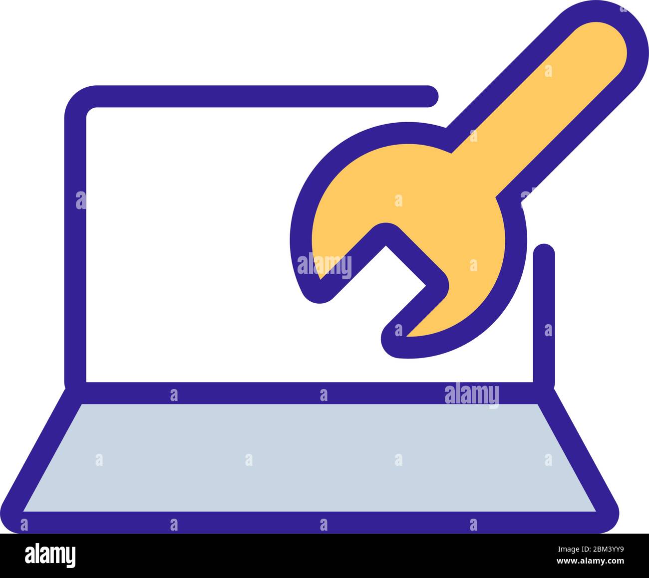 laptop repair icon vector outline illustration Stock Vector Image & Art ...