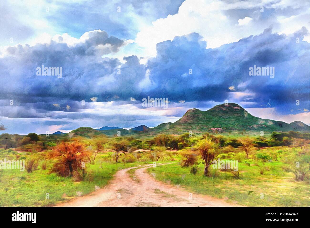 Scenery mountain landscape at Samburu National Reserve looks like ...