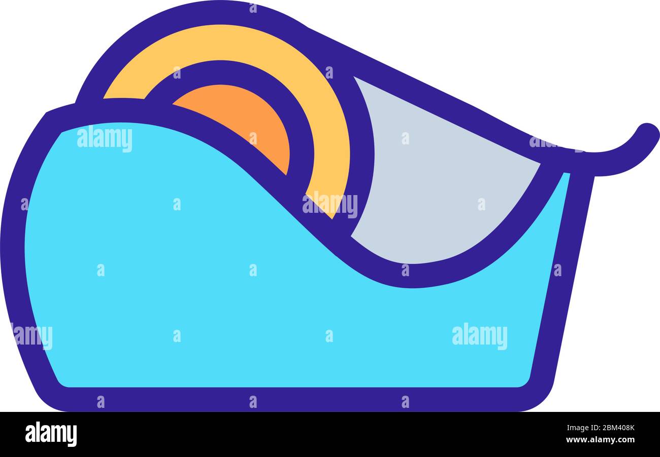 wave tape holder icon vector outline illustration Stock Vector Image ...