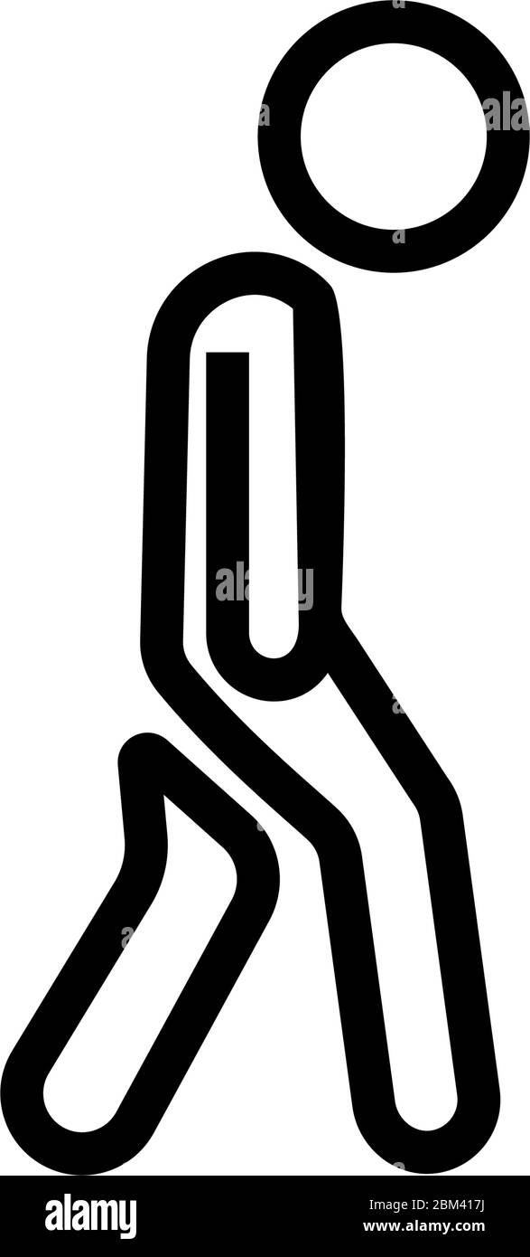 hunched walking man icon vector outline illustration Stock Vector Image ...