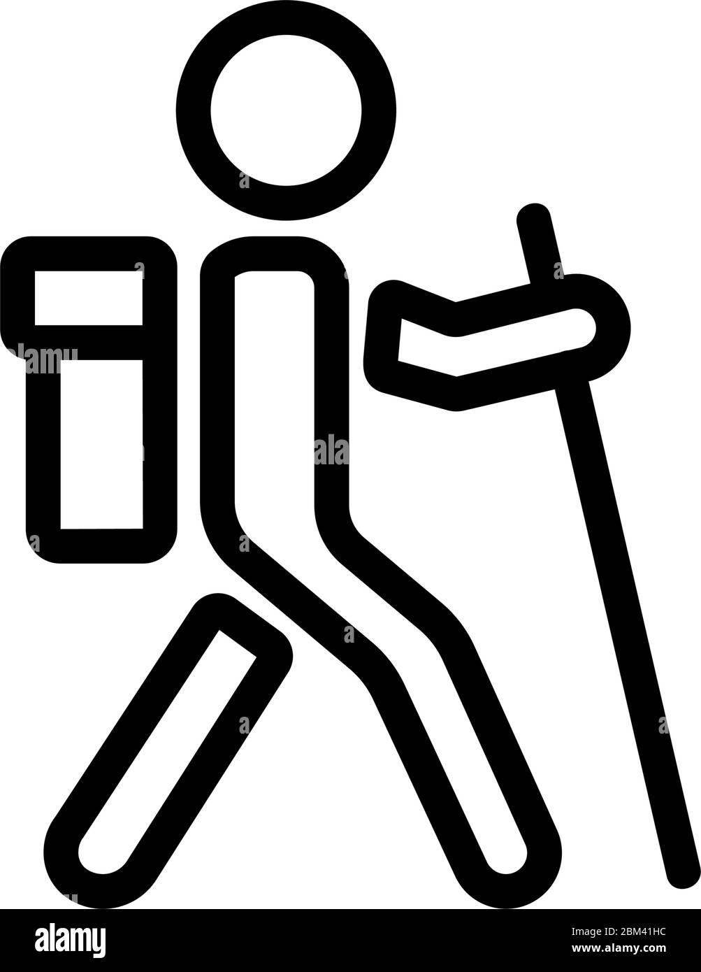 walking man travels with equipment icon vector outline illustration ...
