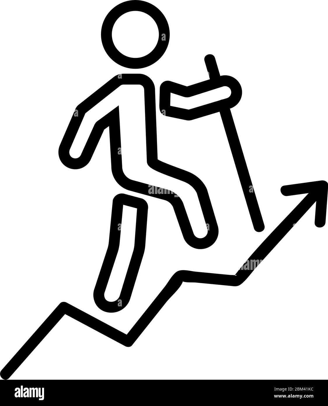 man heading up career ladder icon vector outline illustration Stock ...