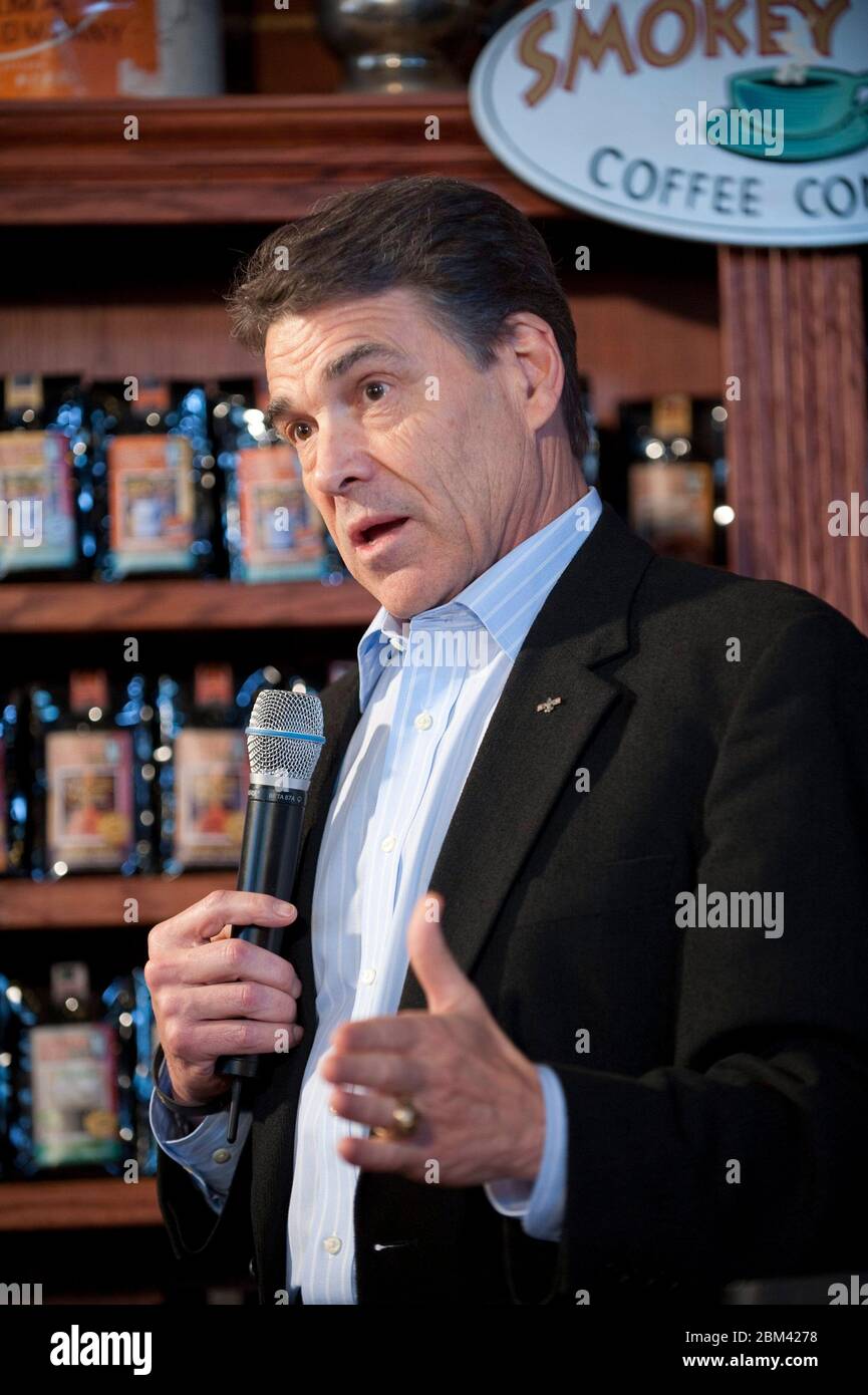 Pella, Iowa USA, December 26, 2011: Texas Gov. Rick Perry, a candidate ...