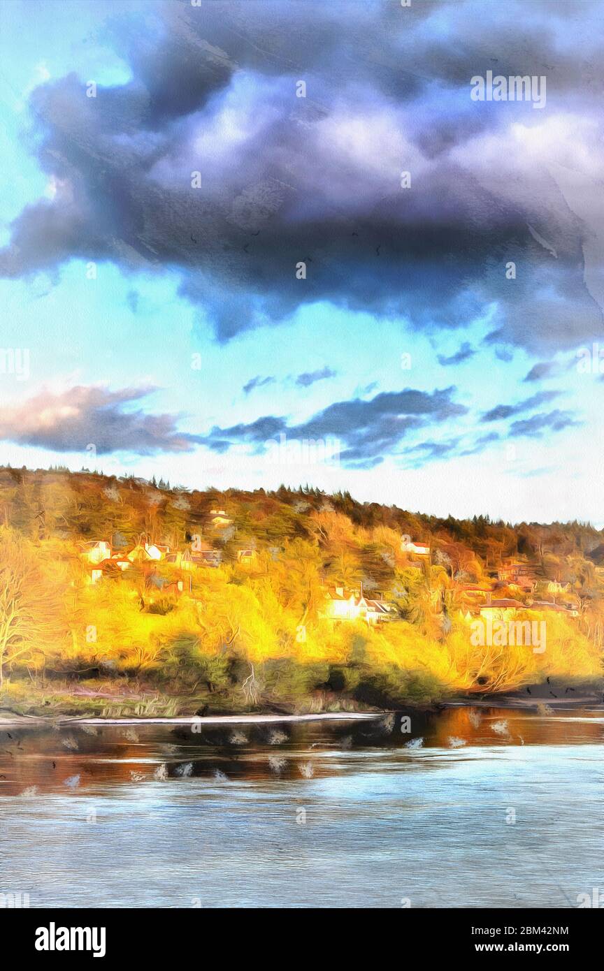 River tay scotland painting hi-res stock photography and images - Alamy
