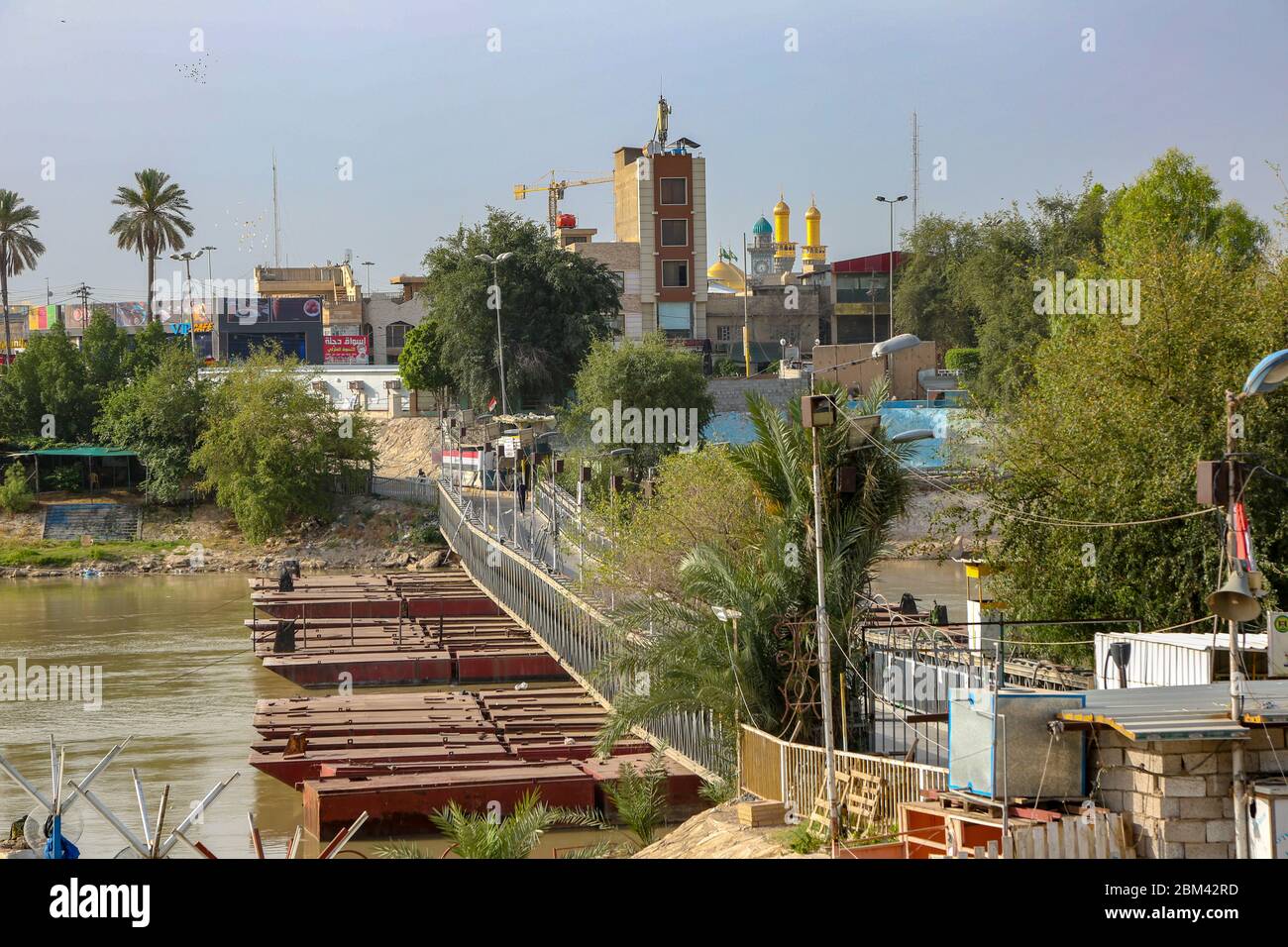 Baghdad, Iraq – April 4, 2020: photo for alkarieat bridge in Baghdad ...