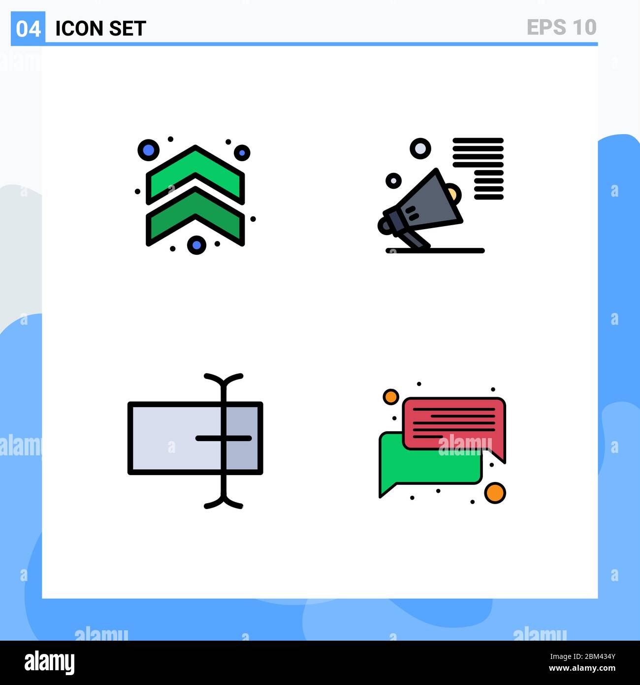 Group of 4 Modern Filledline Flat Colors Set for arrow, cursor ...