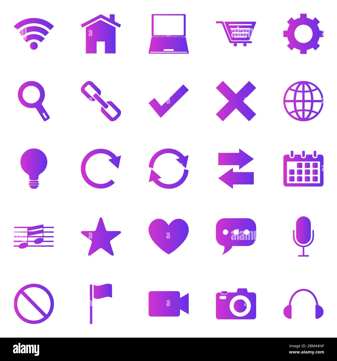 Web gradient icons on white background, stock vector Stock Vector Image ...