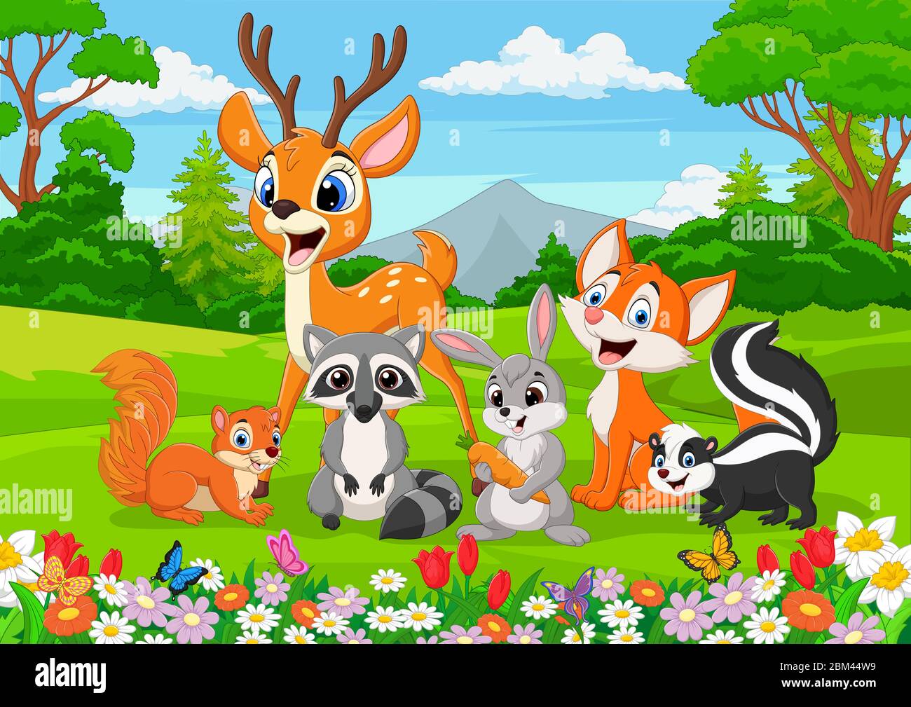 Cartoon wild animals in the jungle Stock Vector Image & Art - Alamy