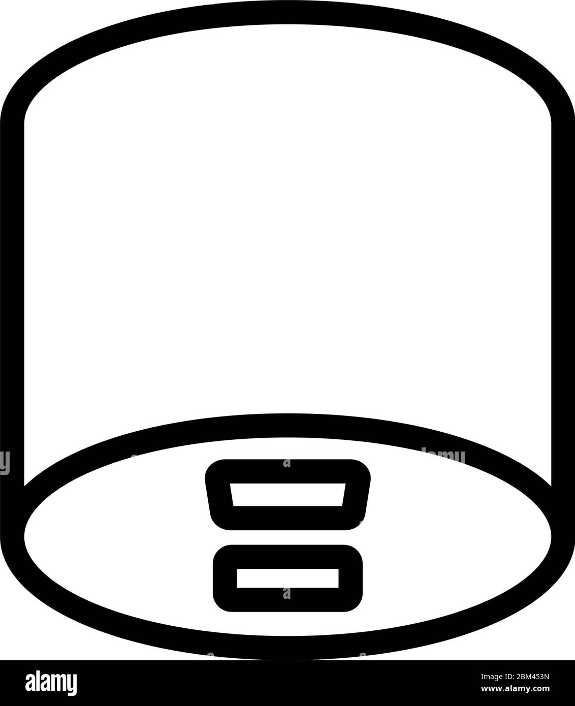portable oval shaped power bank side view icon vector outline ...
