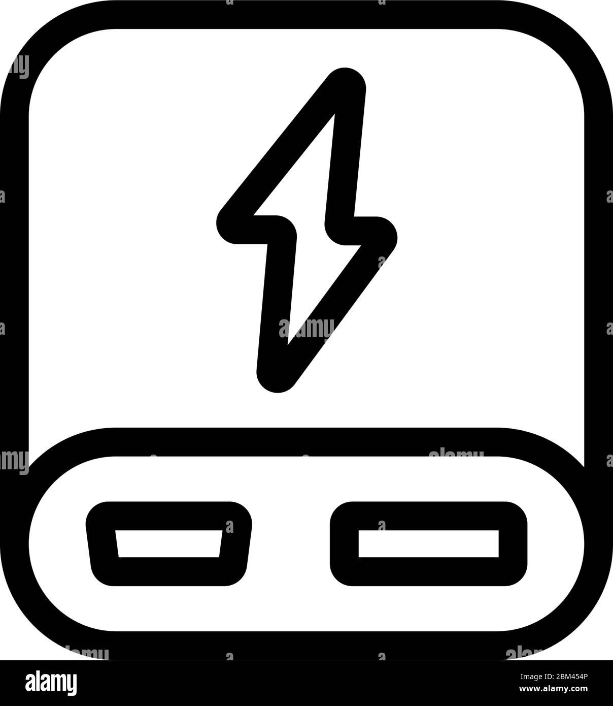 electric power bank for two devices icon vector outline illustration ...