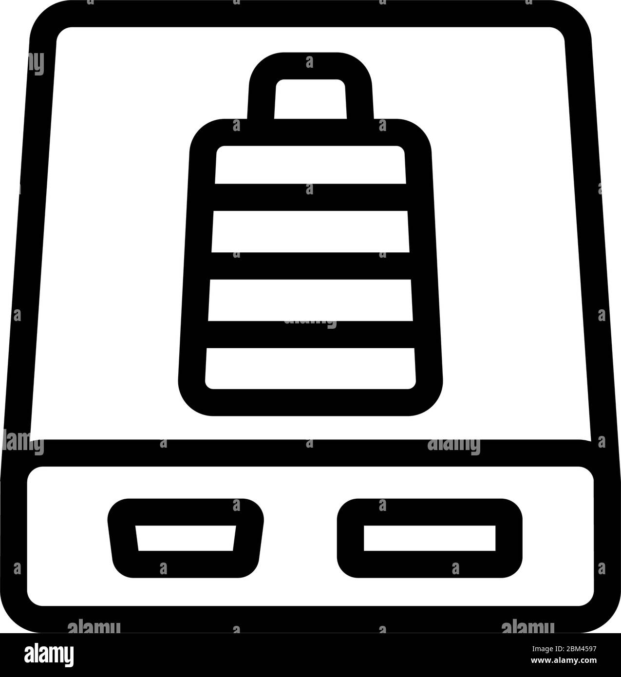 dual port charging bank icon vector outline illustration Stock Vector ...