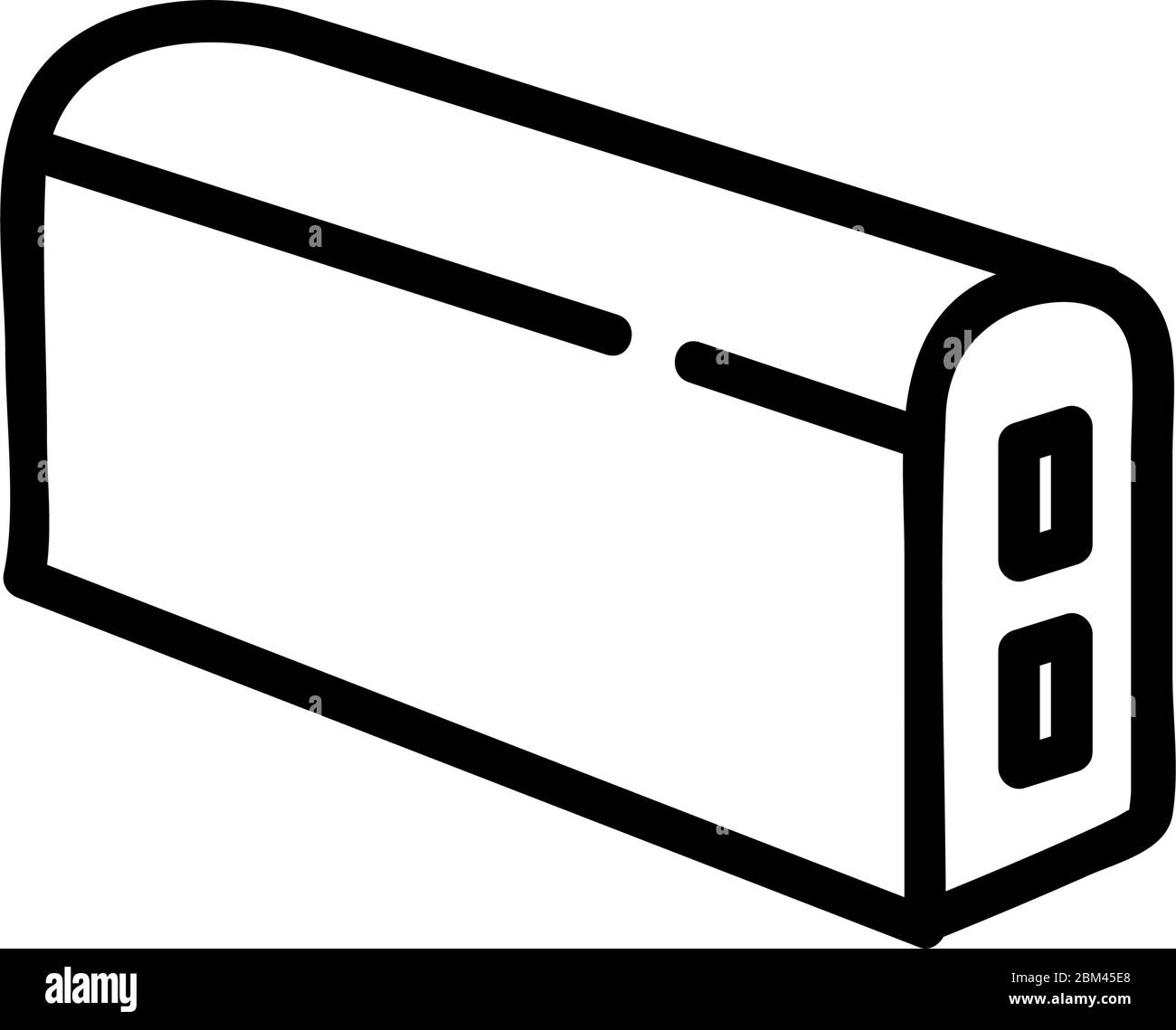 two-port portable charging in semicircle icon vector outline ...