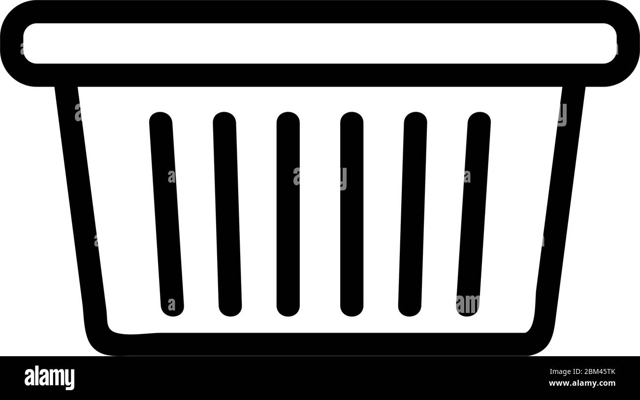 plain plastic basket icon vector outline illustration Stock Vector ...