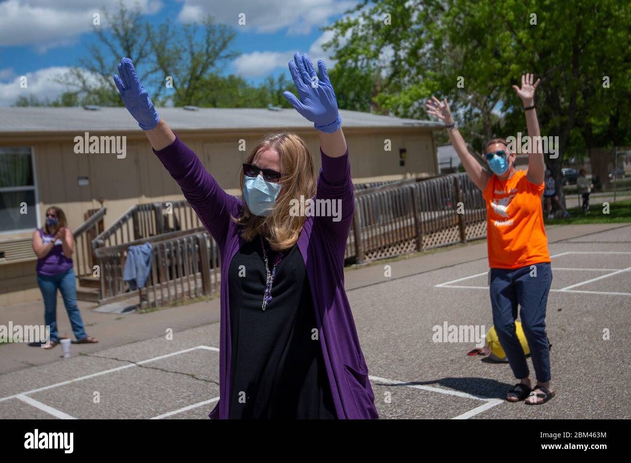 Manhattan, Kansas, USA. 6th May, 2020. Woodrow Wilson Principal, Deb ...