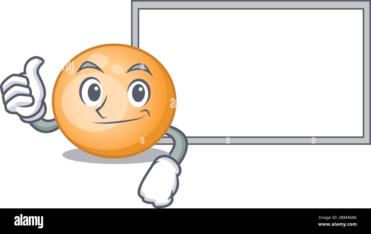 Humorous staphylocuccus aureus cartoon design Thumbs up bring a white ...