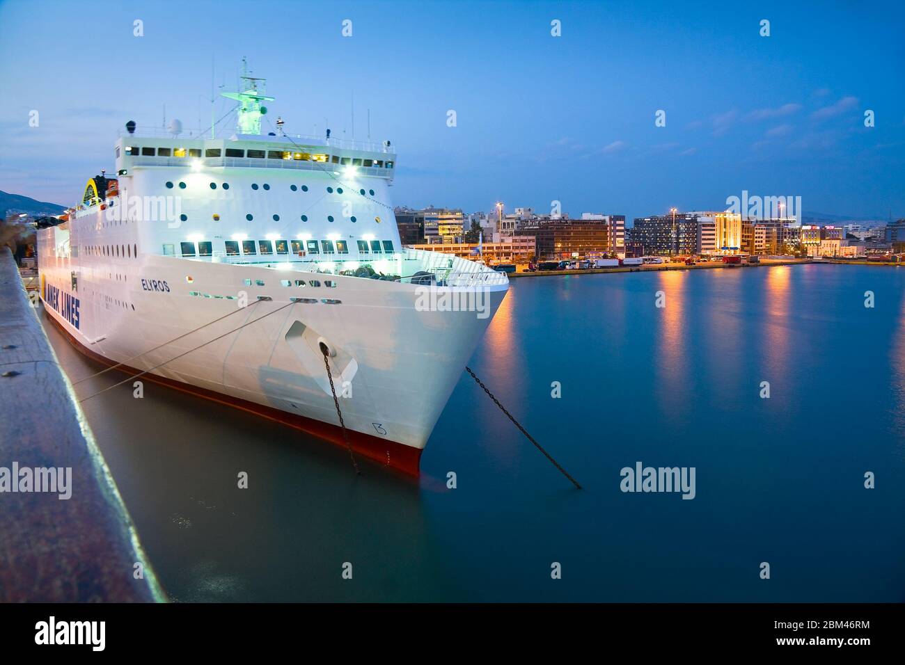 Anek Lines Ferry in port of Piraeus, Athens Stock Photo - Alamy