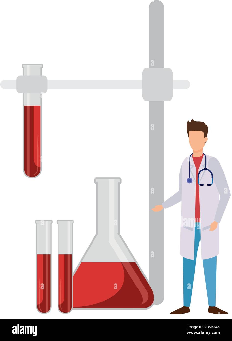 doctor with tubes test in base isolated icon Stock Vector Image & Art ...