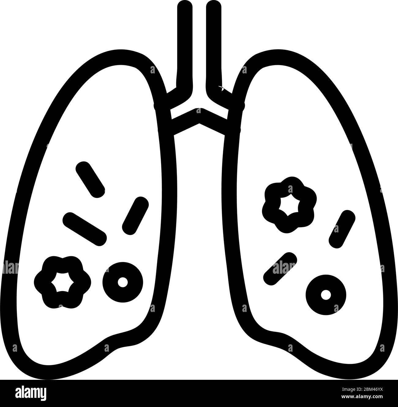 lung infection icon vector outline illustration Stock Vector Image ...