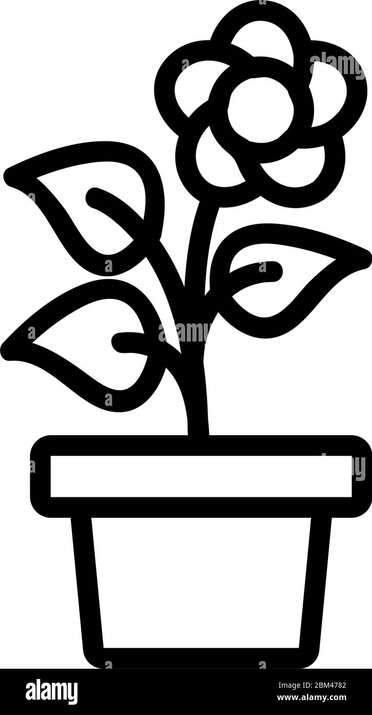 flower in pot icon vector outline illustration Stock Vector Image & Art ...