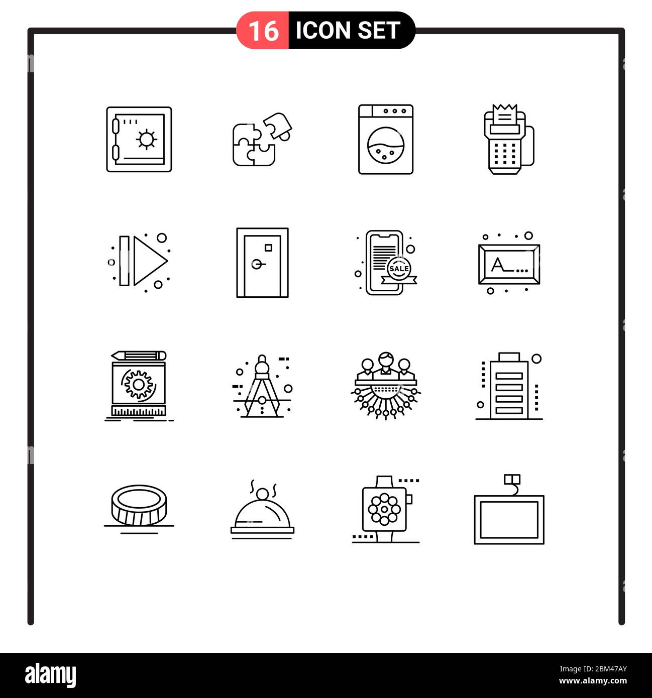 16 Universal Outline Signs Symbols of eject, payment, success, machine ...