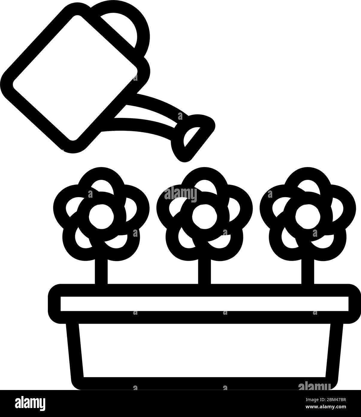 Plants watering line icon Black and White Stock Photos & Images - Alamy