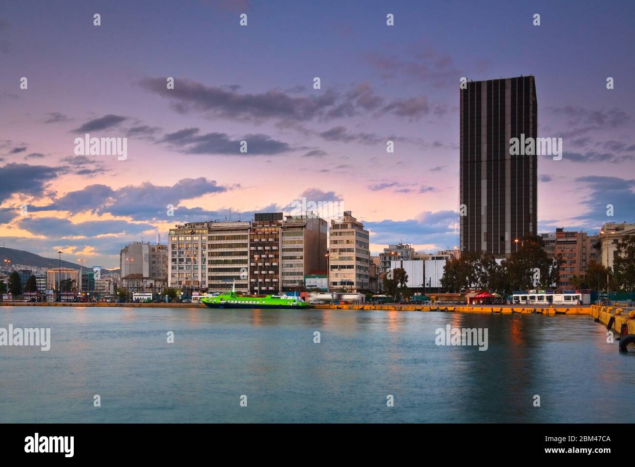 Passenger port and ferries in port of Piraeus, Athens, Greece Stock ...