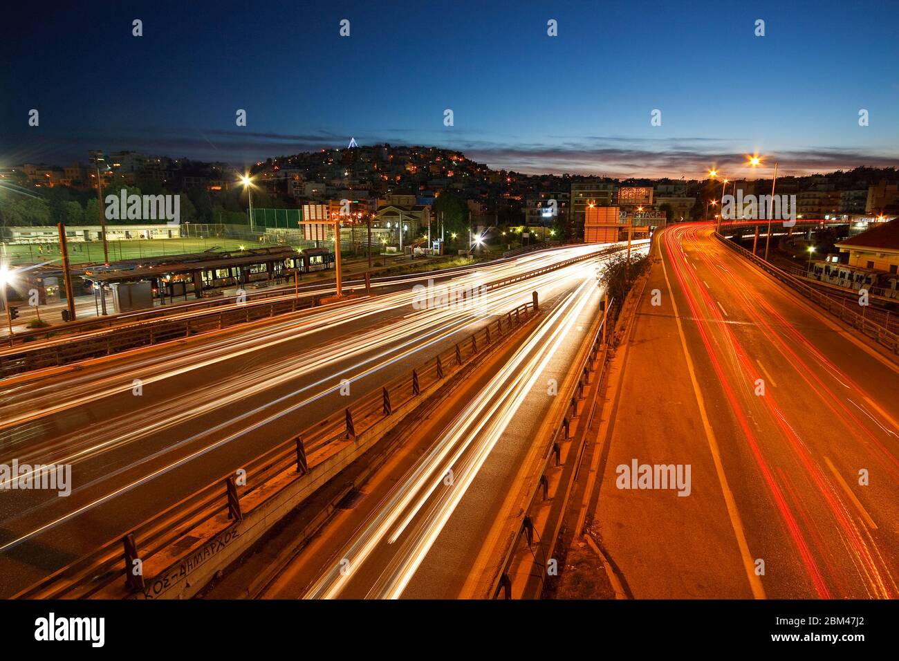 One of the main roads in the city of Athens. Connection between Piraeus ...