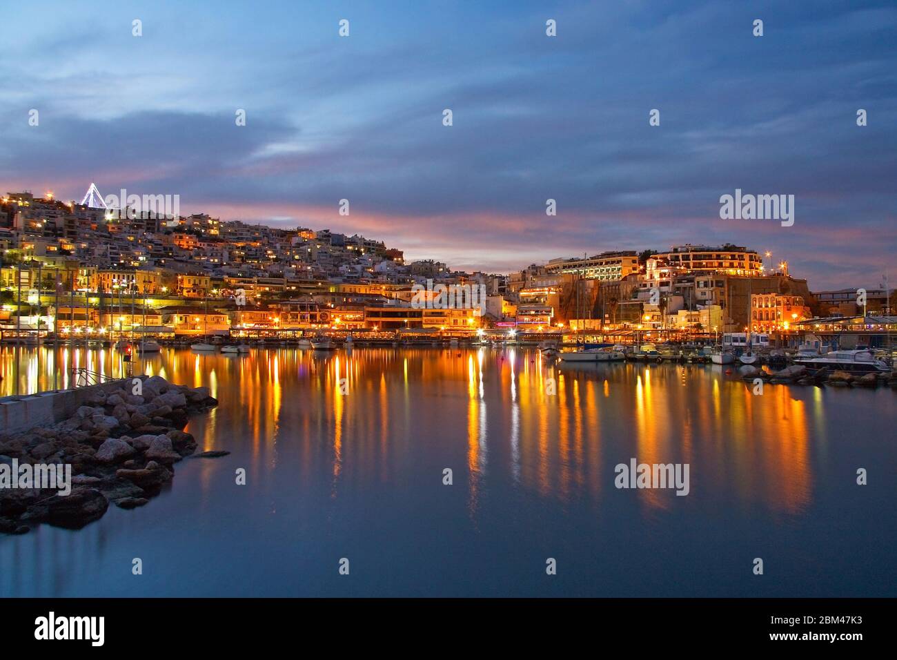 Evening scenery in the Mikrolimano marina, Piraeus, Athens Stock Photo ...