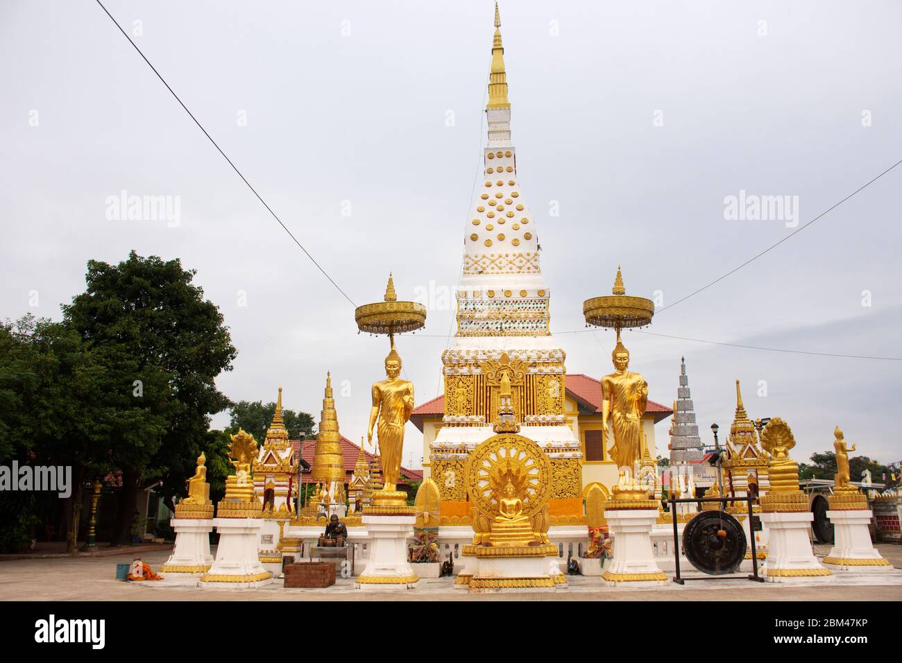 Pagoda or Stupa of Wat Phra That Phanom temple for foreign traveler and ...