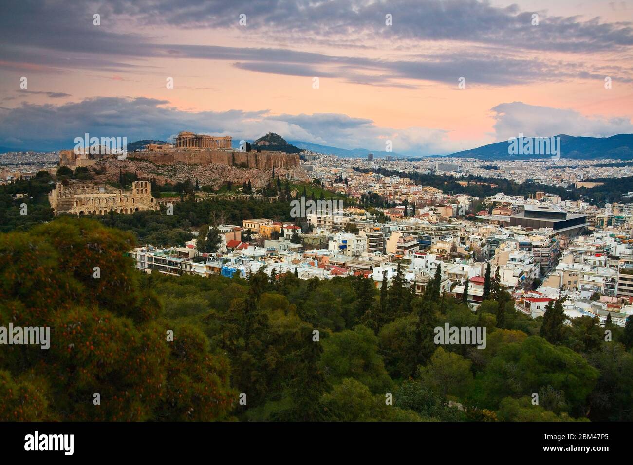 Acropolis as seen from Filopappou Hill, Athens Stock Photo - Alamy