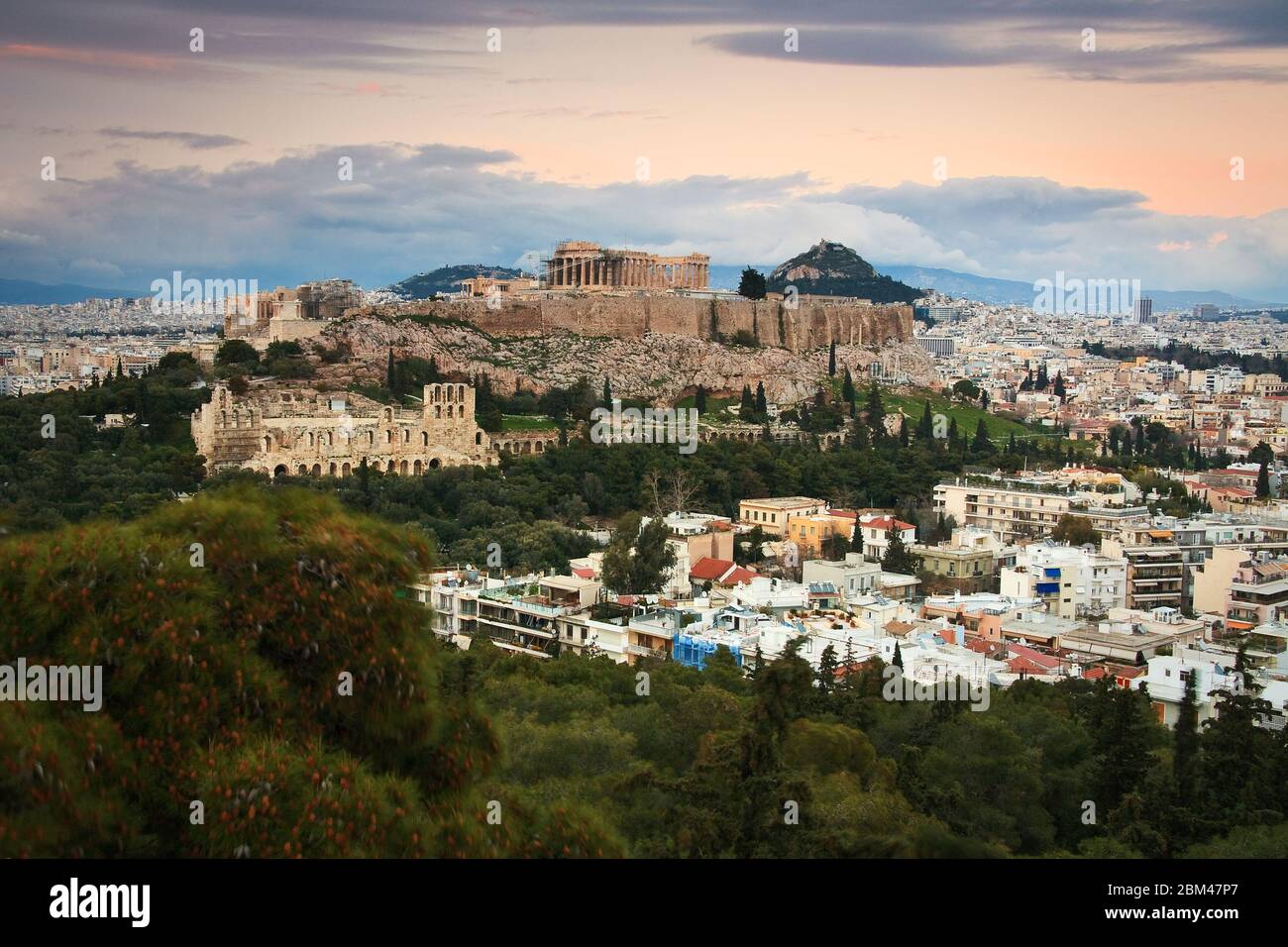 Acropolis as seen from Filopappou Hill, Athens Stock Photo - Alamy