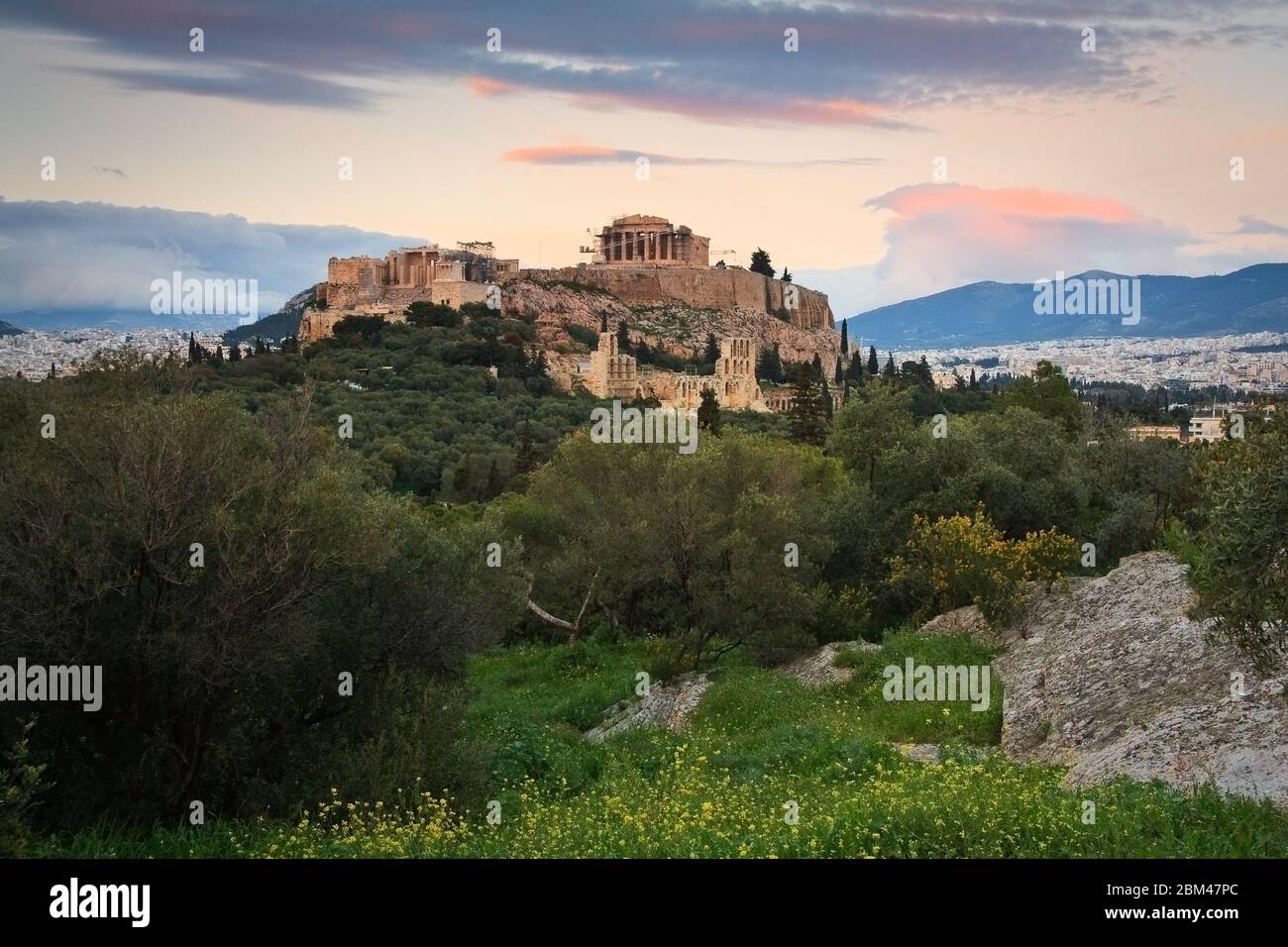 Acropolis as seen from Filopappou Hill, Athens Stock Photo - Alamy