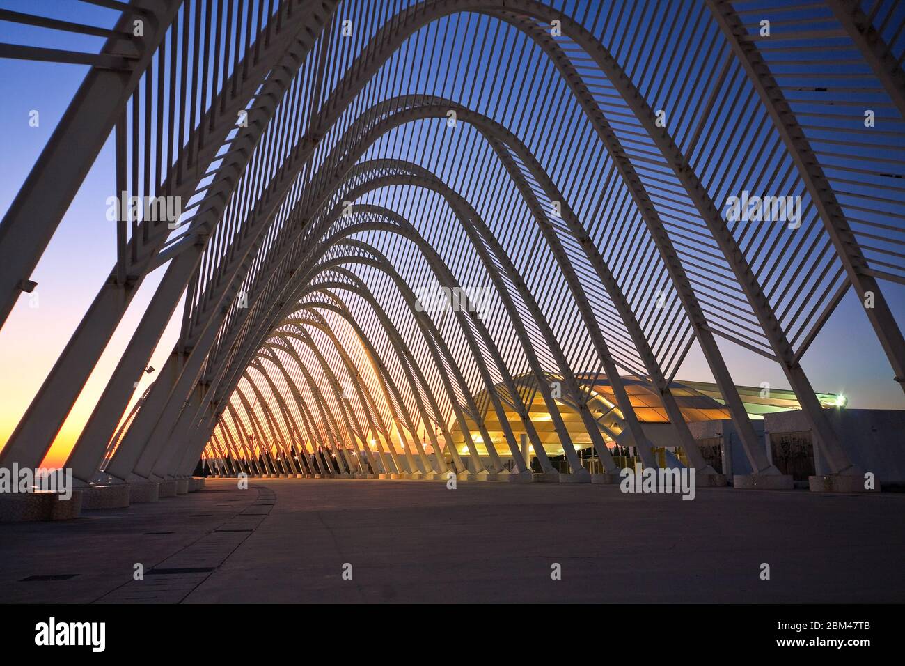 Promenade and the main entrance of the Olympic Sports Complex in Athens ...