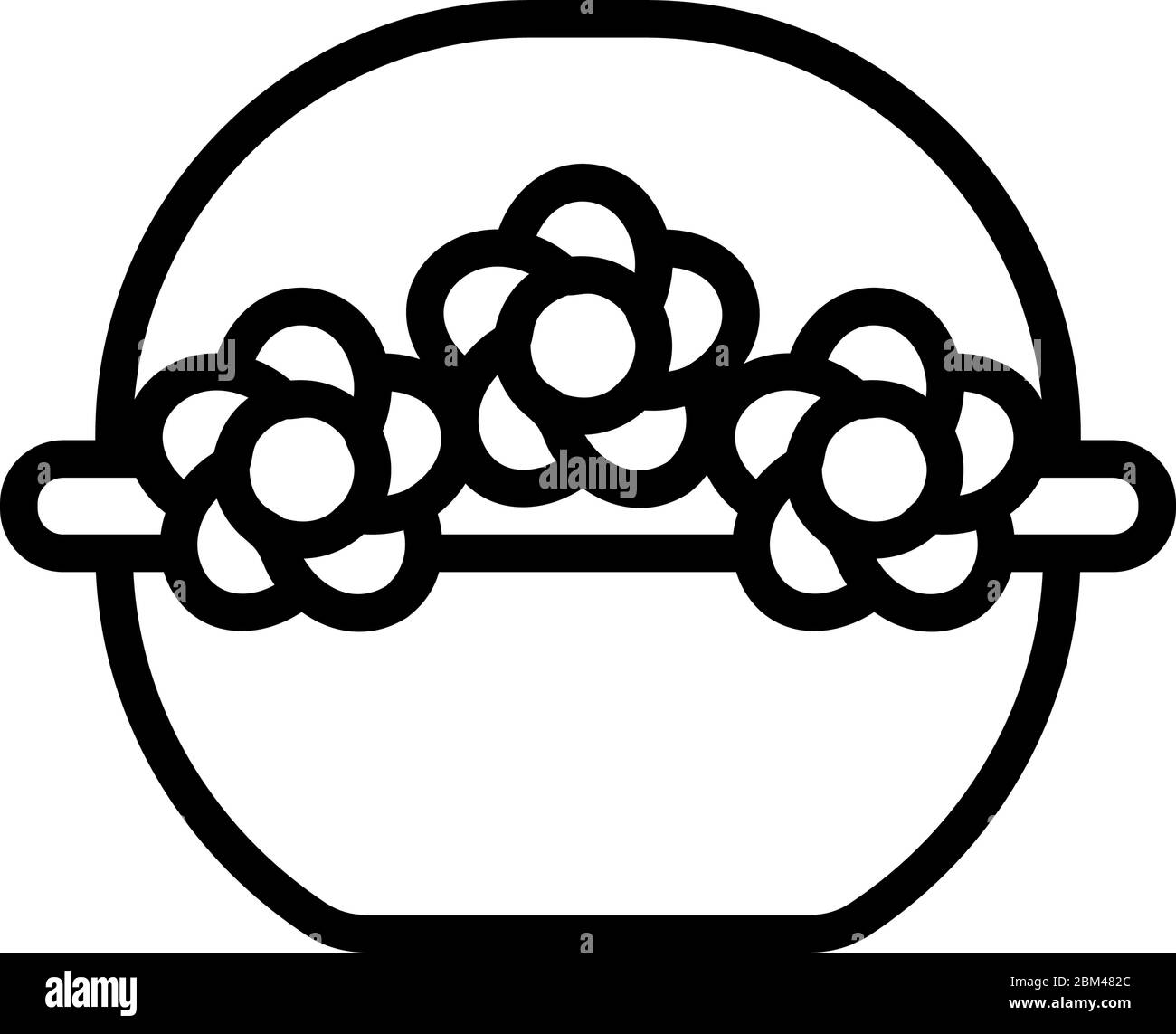 flower basket icon vector outline illustration Stock Vector Image & Art ...