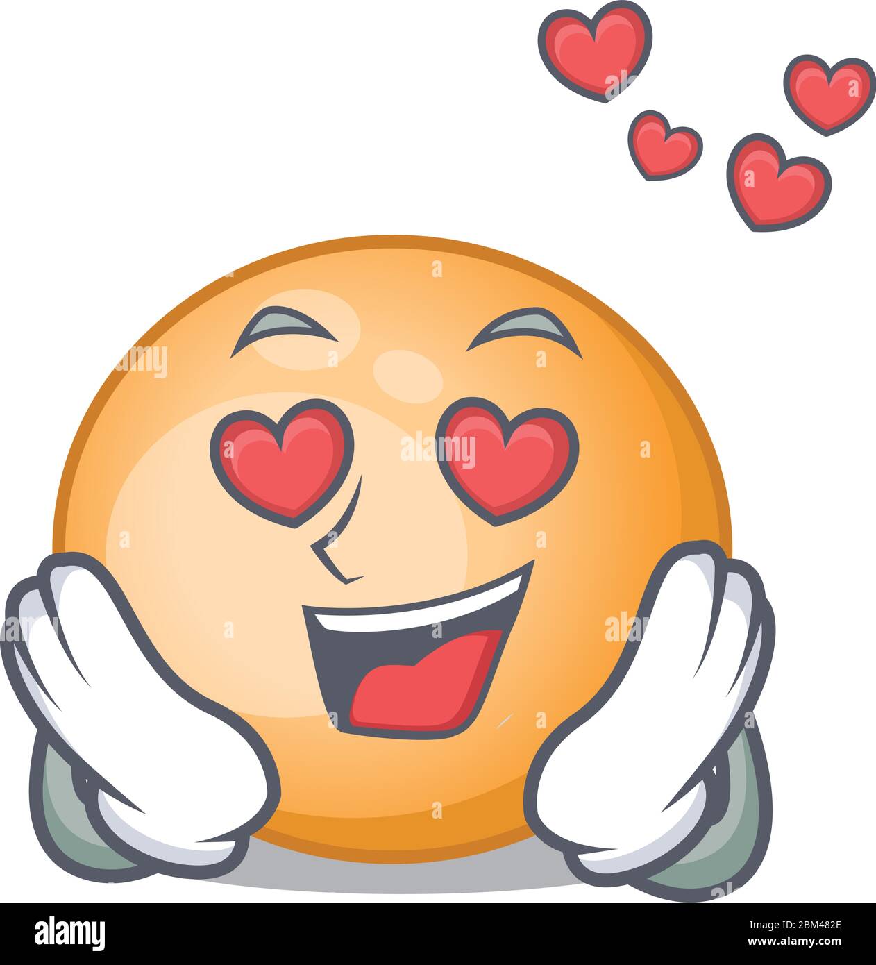 Cute staphylocuccus aureus cartoon character has a falling in love face ...