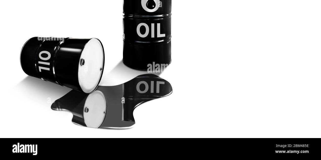 Metal oil barrels. Oil, gas and petroleum industry and manufacturing ...