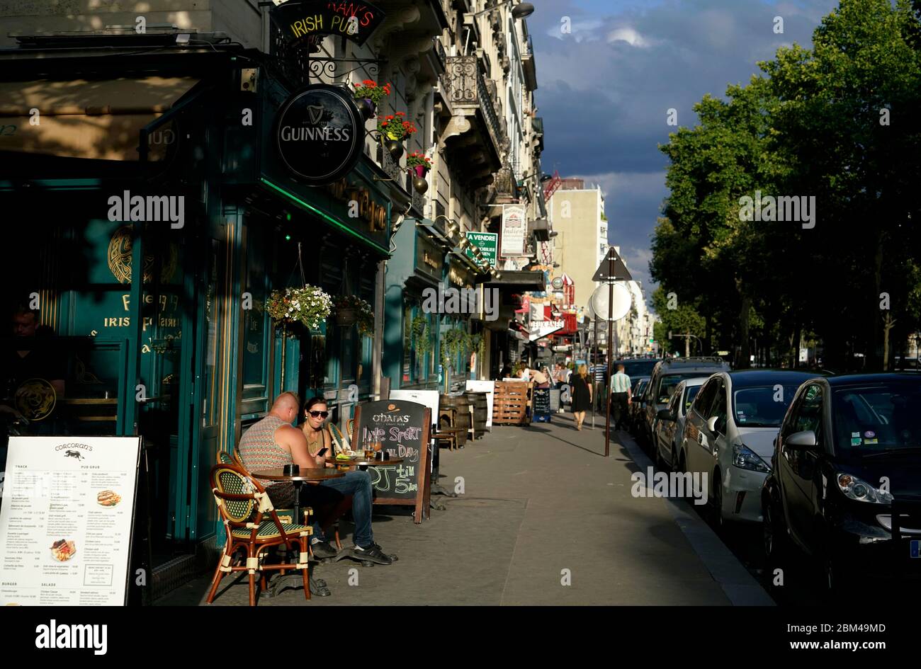 Boulevard de Clichy with cafes and pedestrian.Paris.France Stock Photo ...